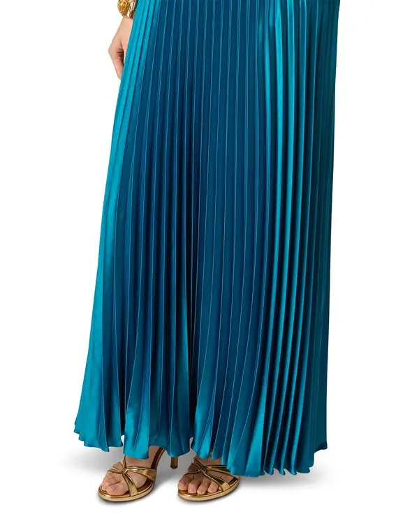Aidan Mattox Charmeuse Pleated Gown