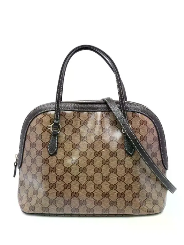 Gucci Gg Crystal Dome Satchel - Brown