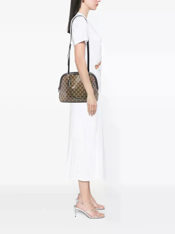 Gucci Gg Crystal Dome Satchel - Brown