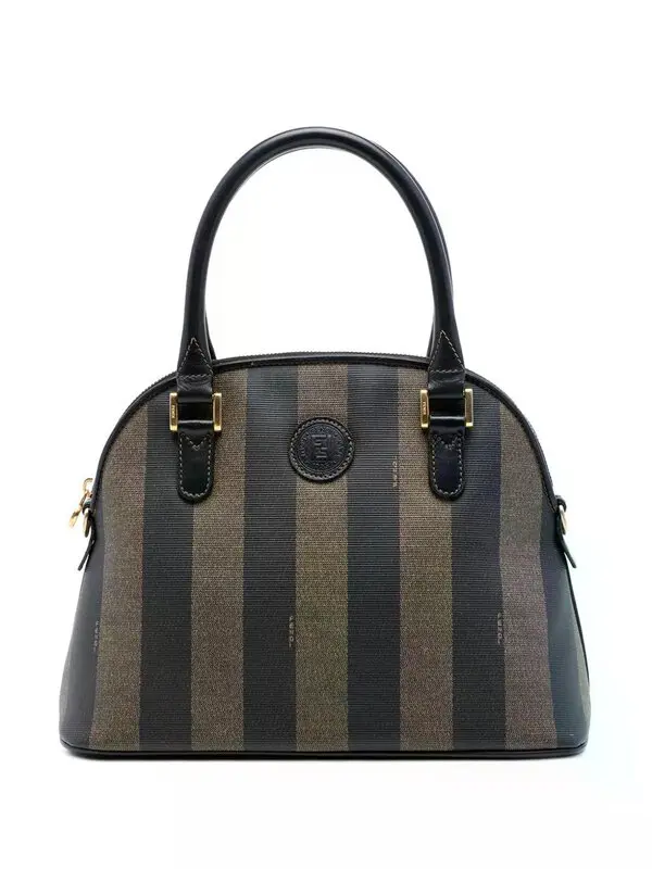 Fendi Pequin Coated Canvas Dome Satchel - Brown