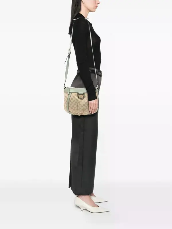 Gucci Gg Canvas Abbey D Ring Crossbody Bag - Green