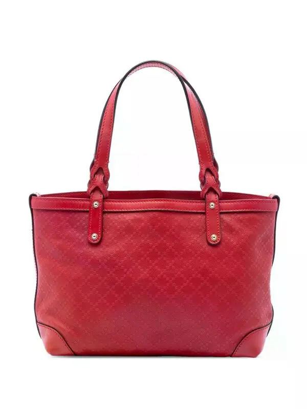 Gucci Small Diamante Leather Craft Tote Bag - Red