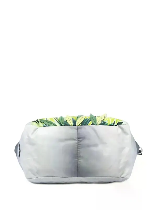 Prada Tessuto City And Jungle Print Tote Satchel - Grey