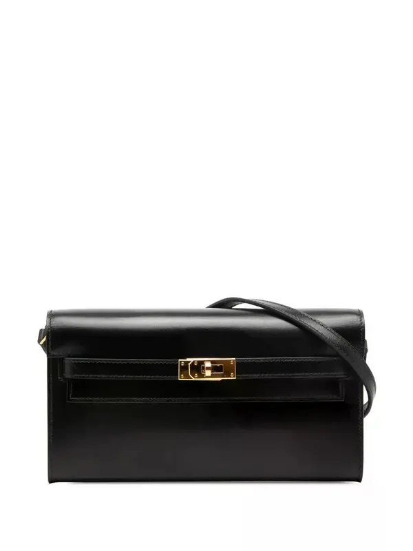 Hermès Box Calf Kelly To Go Wallet Crossbody Bag - Black