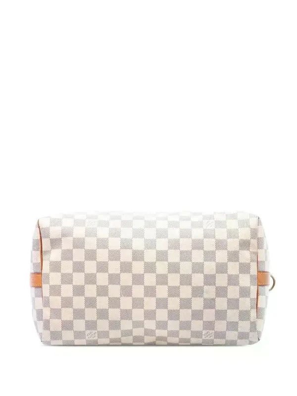 LOUIS VUITTON Damier Azur Speedy Bandouliere 30 Satchel - White