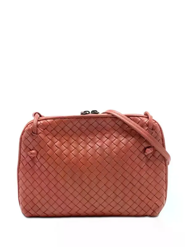 Bottega Veneta Nappa Intrecciato Nodini Crossbody Bag - Red