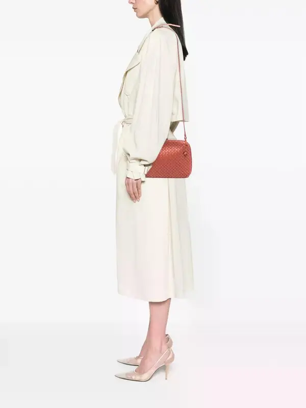 Bottega Veneta Nappa Intrecciato Nodini Crossbody Bag - Red
