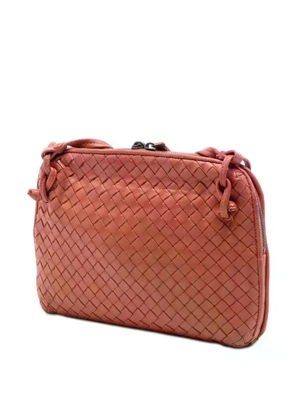 Bottega Veneta Nappa Intrecciato Nodini Crossbody Bag - Red