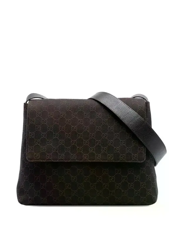 Gucci Gg Denim Messenger Bag - Brown