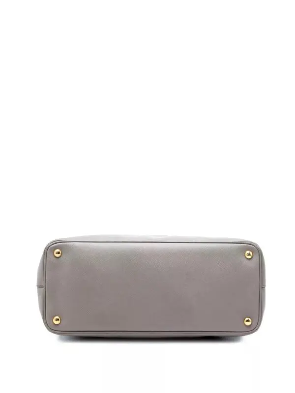 Prada Saffiano Lux Galleria Double Zip Tote Bag - Grey