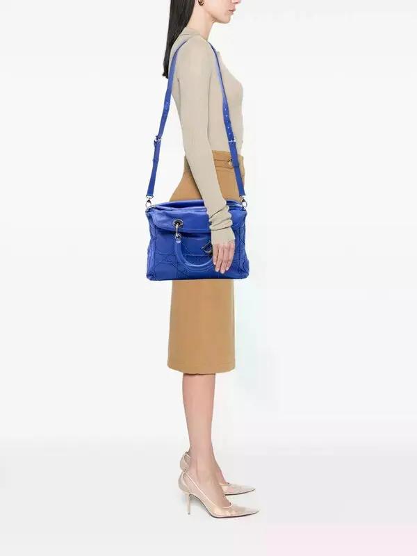 Dior Lambskin Cannage Granville Satchel - Blue
