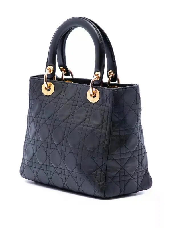 Dior Lambskin Cannage Lady Satchel - Black