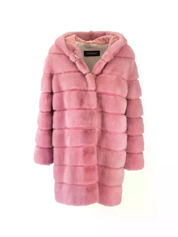 Simonette Ravizza Hooded Panelled Coat - Pink