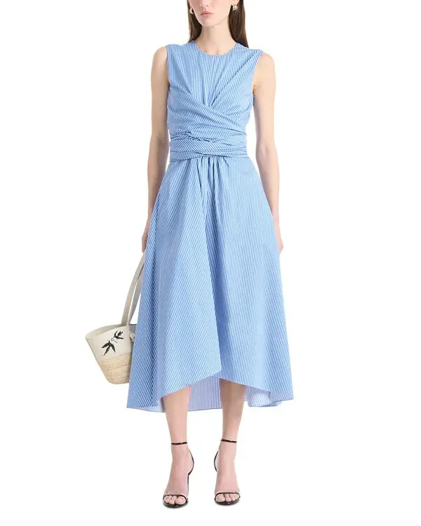 Altuzarra Sleeveless Striped Midi Dress - Azure Stripe