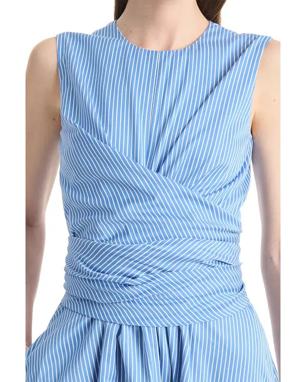 Altuzarra Sleeveless Striped Midi Dress - Azure Stripe