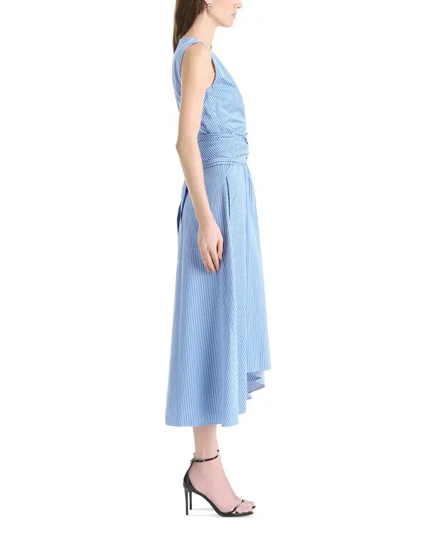 Altuzarra Sleeveless Striped Midi Dress - Azure Stripe