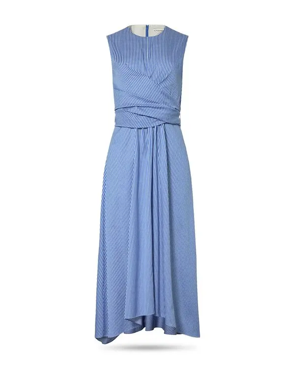 Altuzarra Sleeveless Striped Midi Dress - Azure Stripe