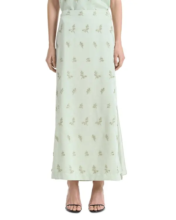 Altuzarra Maxi Skirt With Embroidered Detail - Frosted Tea