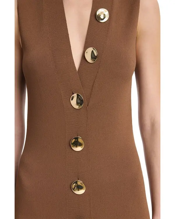 Altuzarra Axia Button Front Maxi Dress - Toffee
