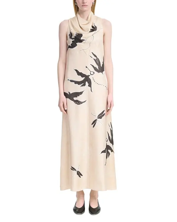 Altuzarra Lucie Silk Maxi Dress With Dragonfly Print