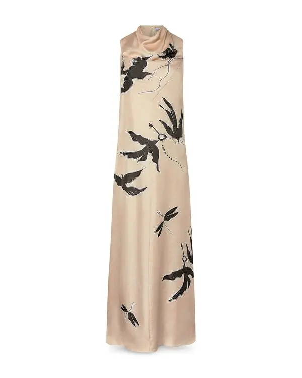Altuzarra Lucie Silk Maxi Dress With Dragonfly Print