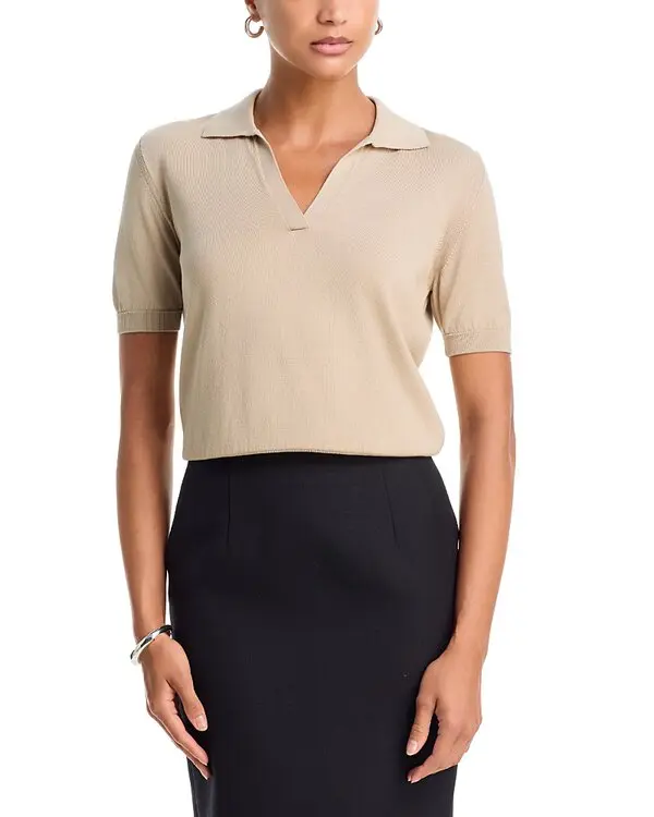 Altuzarra Ribbed Polo Sweater With Collar - Bone