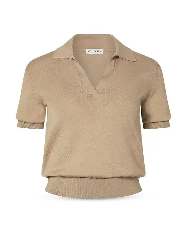 Altuzarra Ribbed Polo Sweater With Collar - Bone