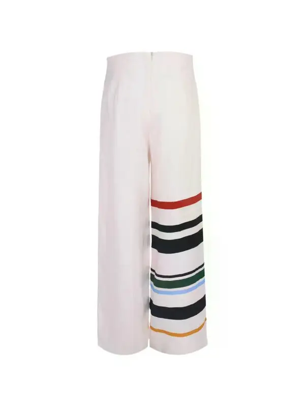 CALA DE LA CRUZ Striped Linen Trousers