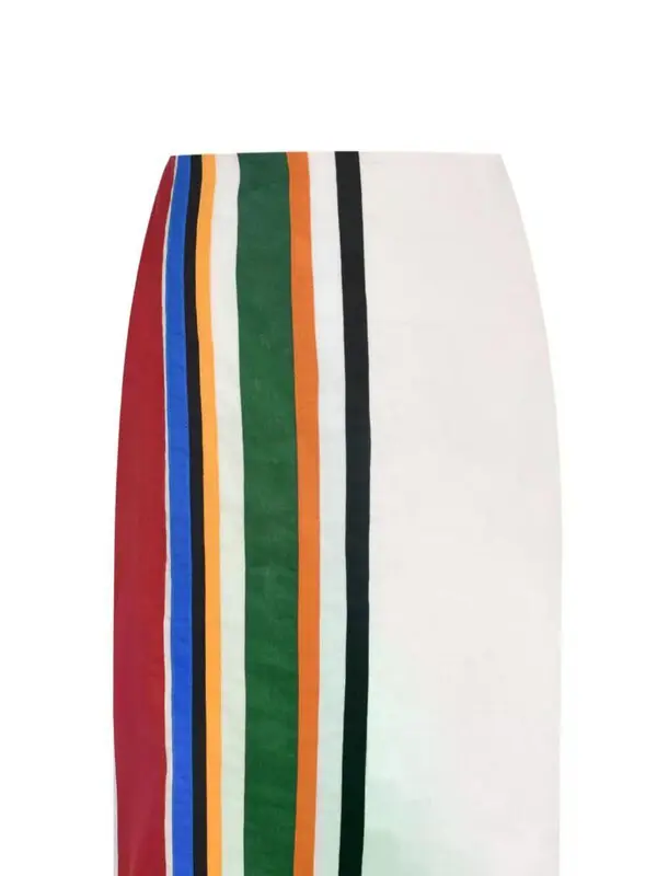 CALA DE LA CRUZ Lima Appliqué Stripe Pencil Skirt