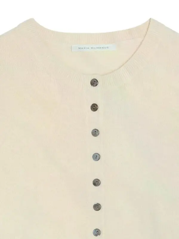 Maria Mcmanus Ivory Fine Knit Button-up Cardigan
