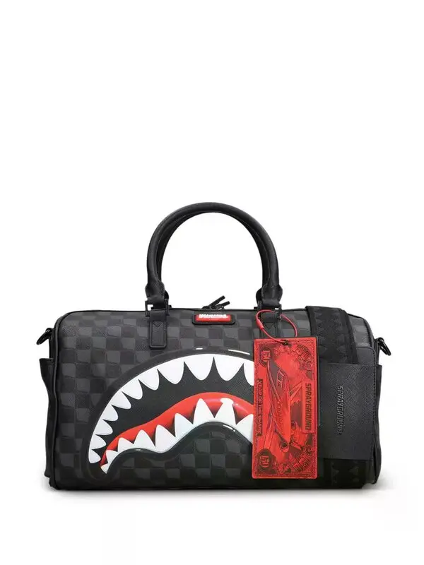 SPRAYGROUND Shark Mouth Checkered Duffle Bag - Black