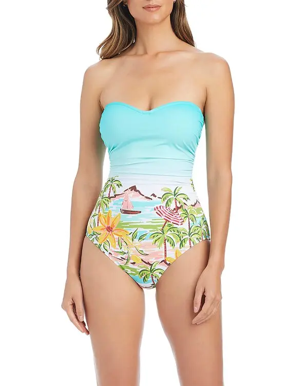 BLEU BY ROD BEATTIE Shirred Bandeau One Piece Swimsuit - Cool