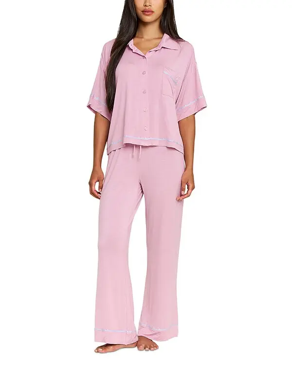 Honeydew Intimates Sweet Solstice Shirt & Pants Pajama Set - Iris Bloom
