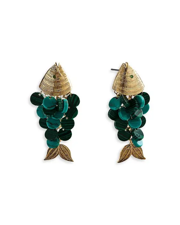 Baublebar Ripple Effect Fish Drop Earrings - Green