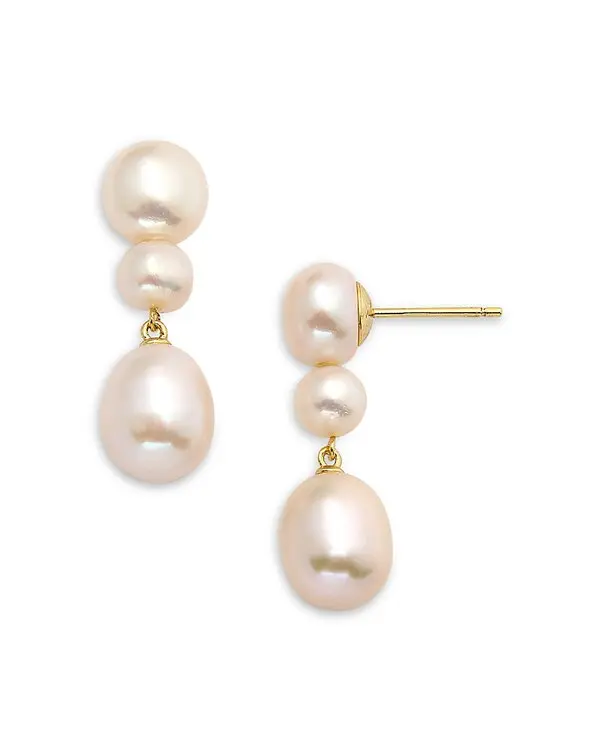 Shashi Bianca Cultured Freshwater Pearl Drop Earrings - Gold