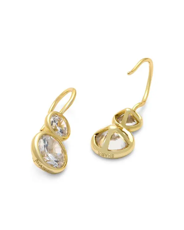 Shashi Bezel Double Drop Earrings