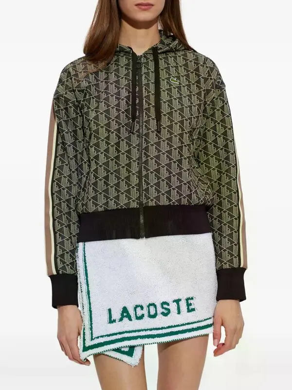 Lacoste Monogram Print Zip-up Sweatshirt