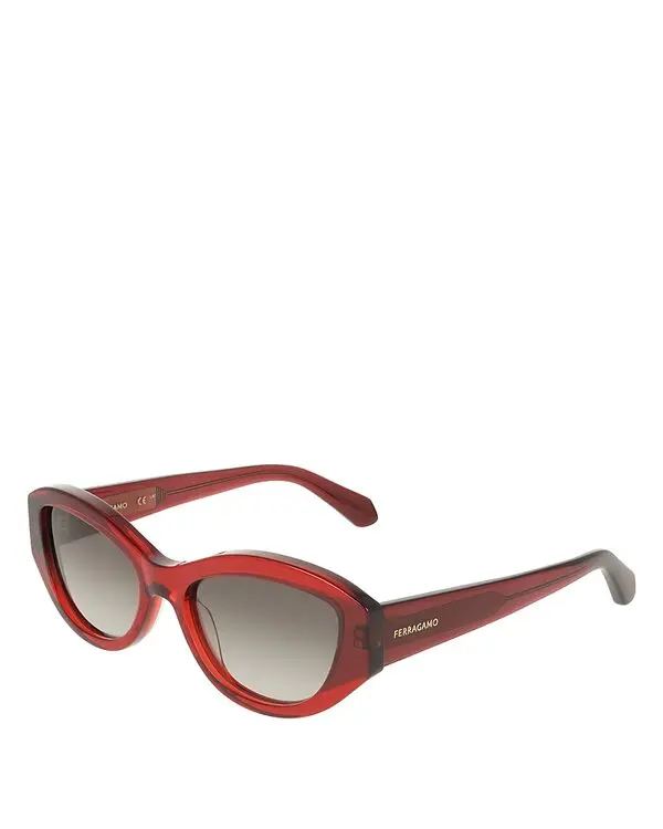 FERRAGAMO Color Block Oval Sunglasses - Transparent