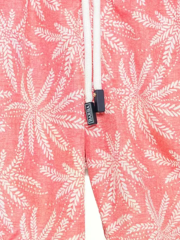 BARBA NAPOLI Palm-tree Print Swim Shorts