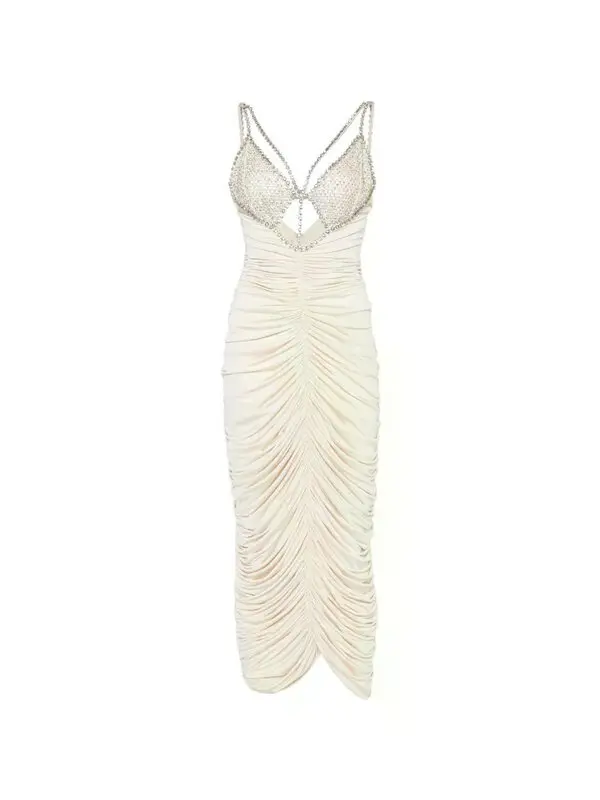 NISSA Crystal Embellished Maxi Dress