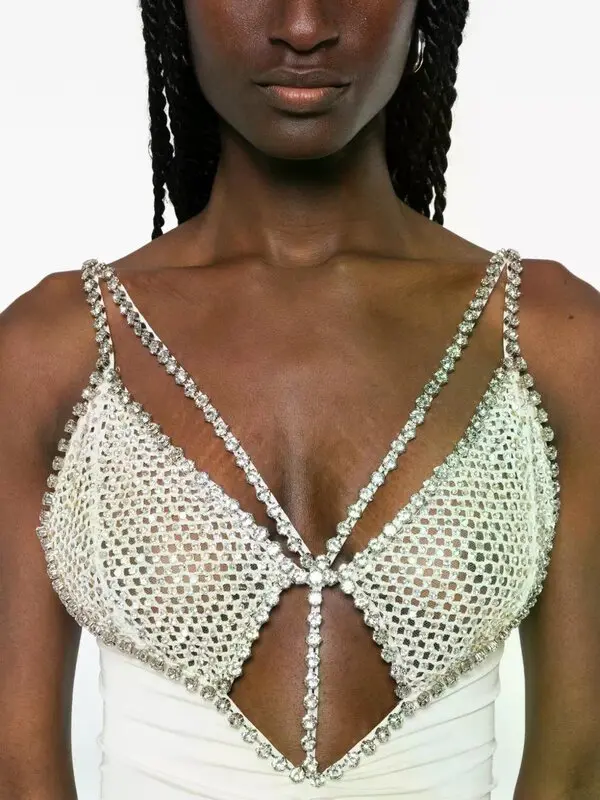 NISSA Crystal Embellished Maxi Dress