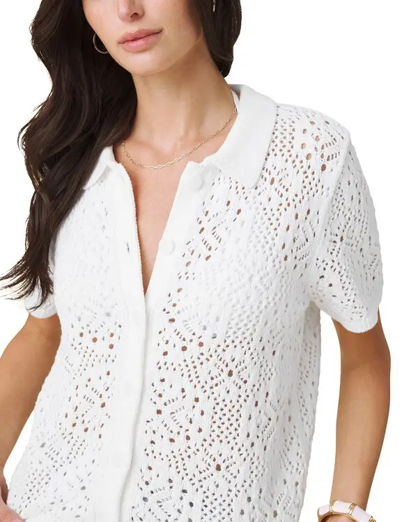 Splendid Beckham Crocheted Shirt - White