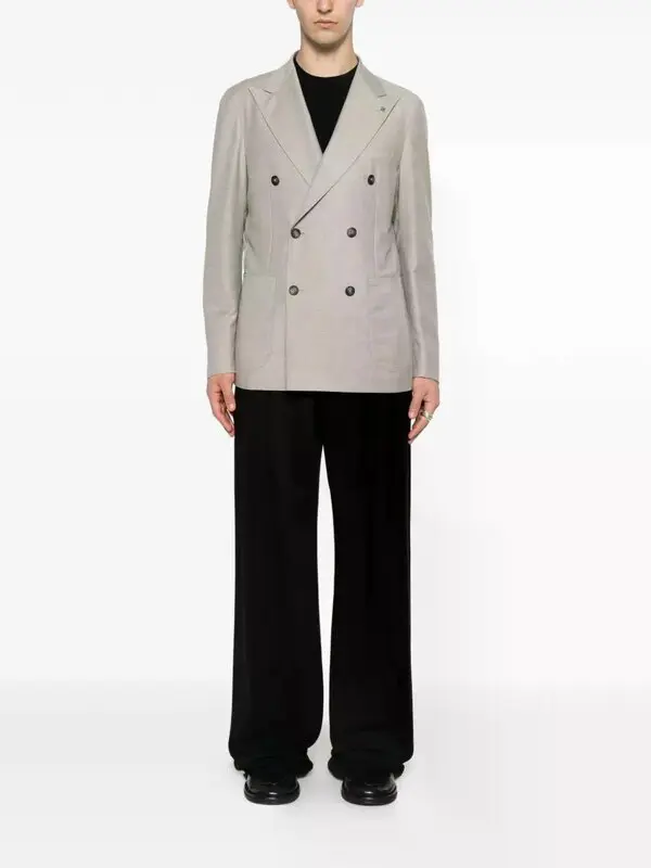 Tagliatore Double-breasted Peak-lapels Jacket - Grey