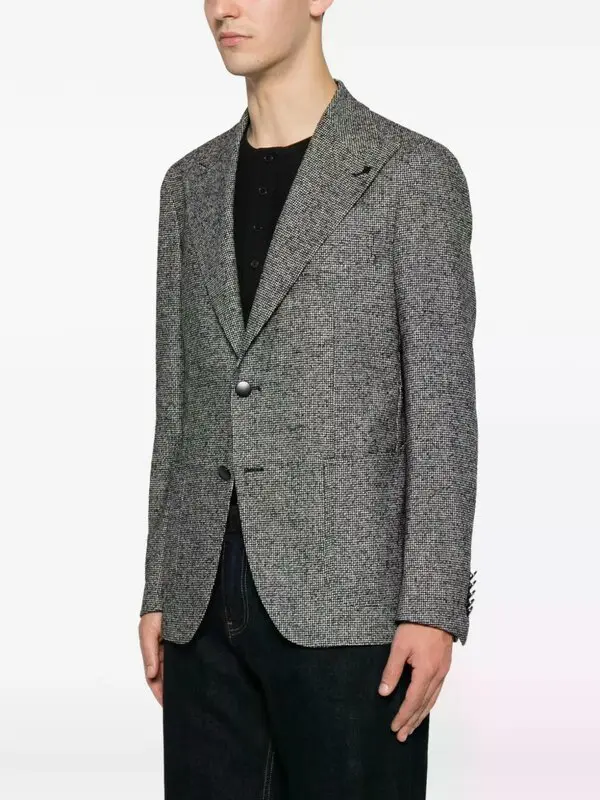 Tagliatore Houndstooth-pattern Peaked-lapel Blazer - Grey