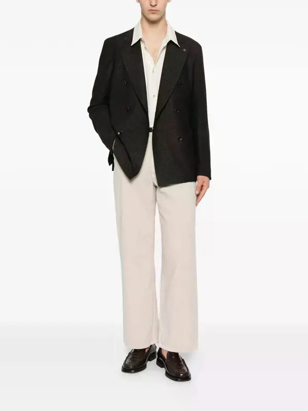 Tagliatore Herringbone-pattern Double-breasted Blazer