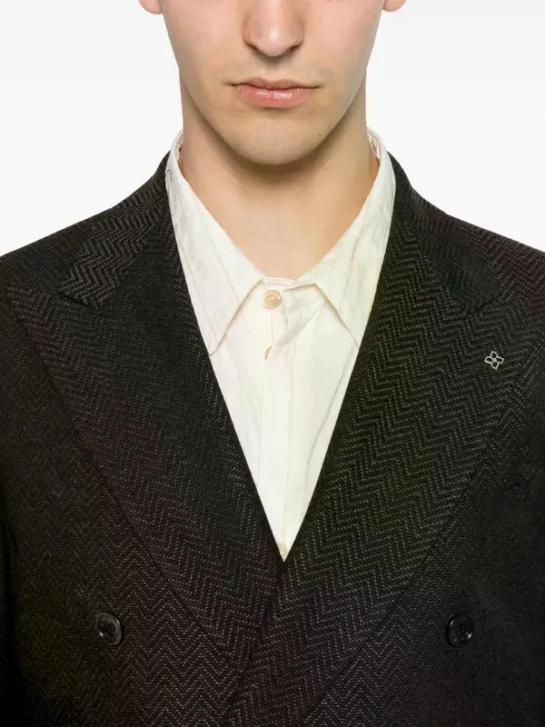 Tagliatore Herringbone-pattern Double-breasted Blazer