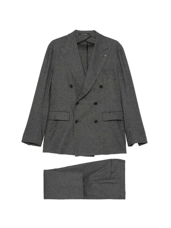 Tagliatore Double-breasted Checked Suit - Grey