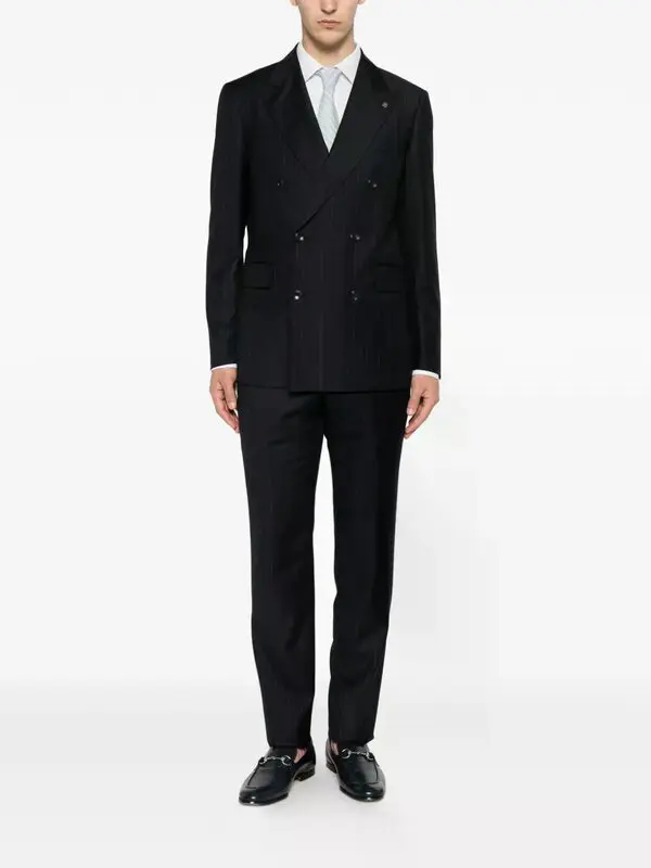 Tagliatore Pinstripe Double-breasted Suit - Blue