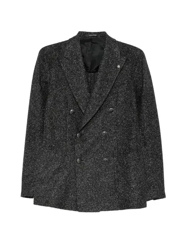 Tagliatore Double-breasted Bouclé Jacket - Grey