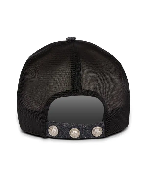 Balmain Ecusson Embroidered Denim Cap